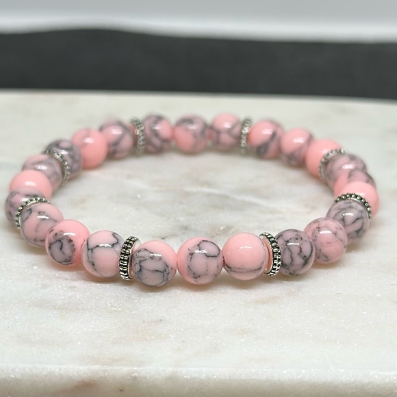 Jewelry | Pink Howlite Healing Crystal Bracelet | Poshmark
